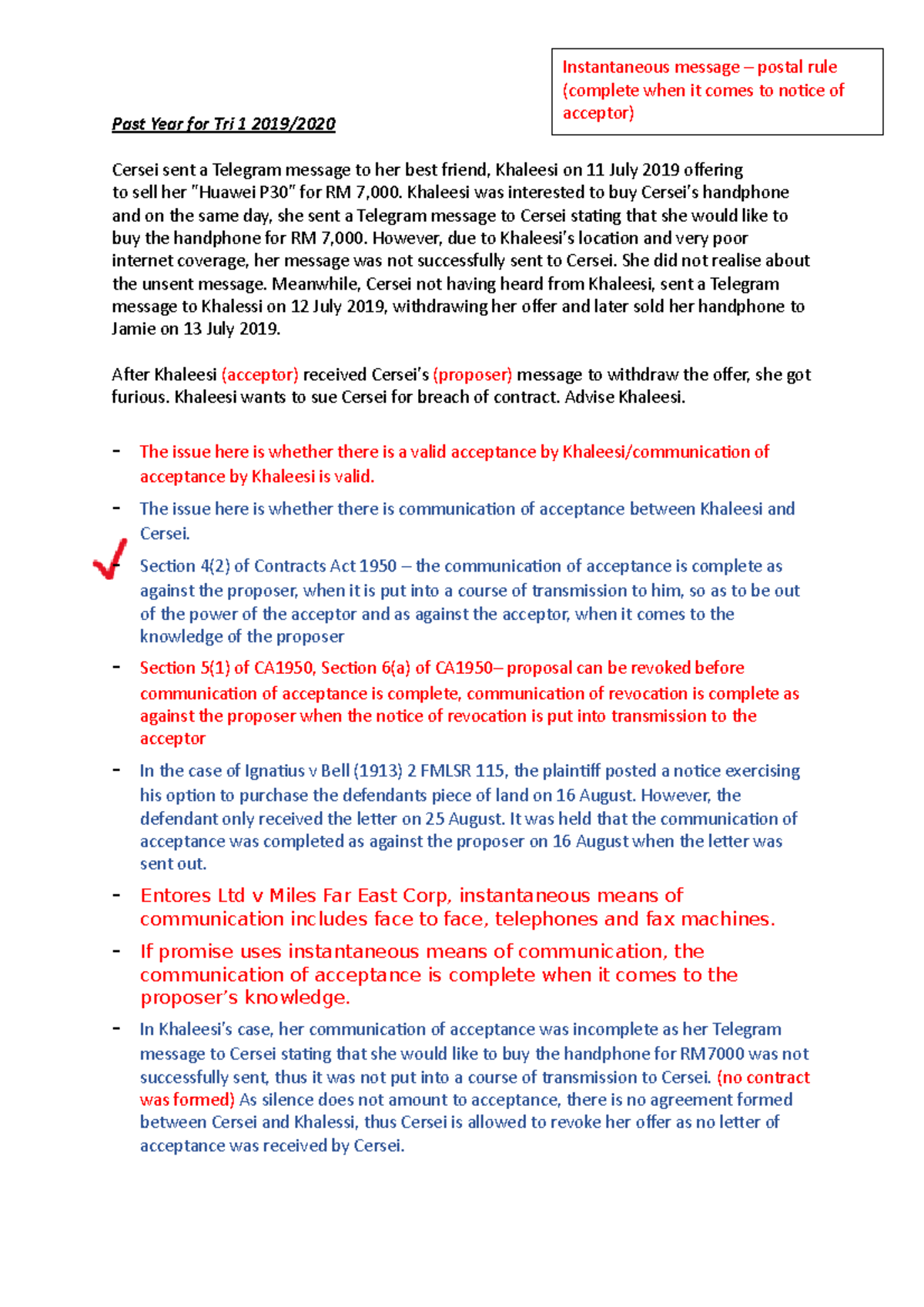 GPOL T2 W7-PYP TRI1 (19 20) - Past Year for Tri 1 2019/ Cersei sent a ...