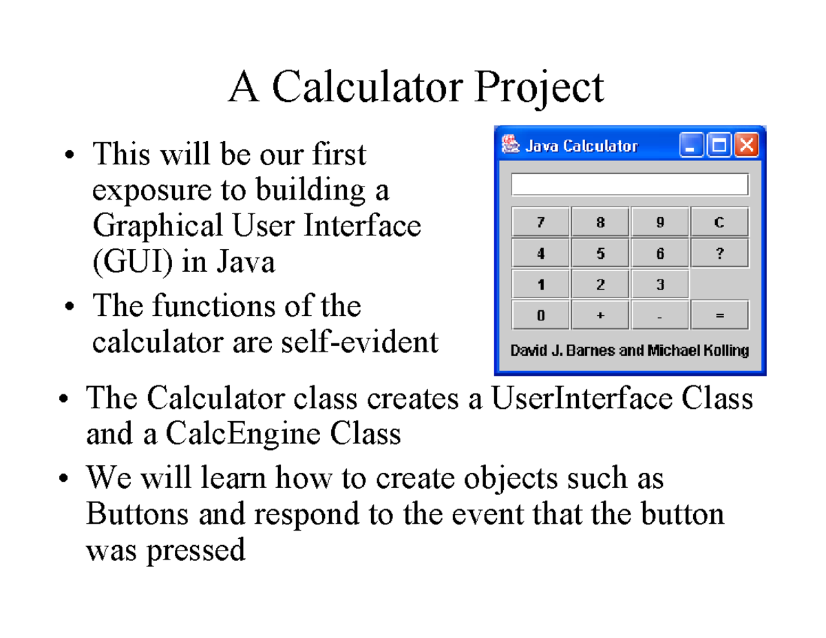 Calculator Project - Create one of these and you'll get the calculator ...