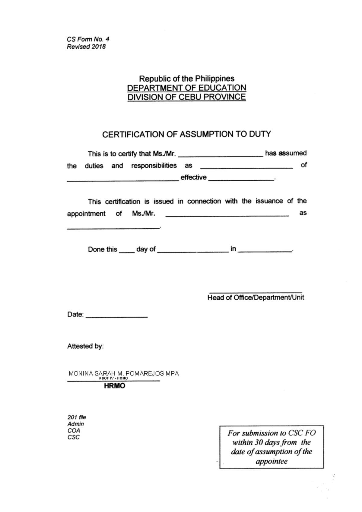 Assumption TO DUTY (Revised 2018 ) - Bachelor in elementary education ...