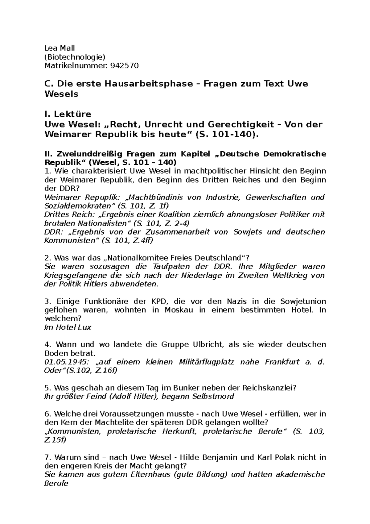 Ddr - Hausarbeit - Studium Generale III - Studocu