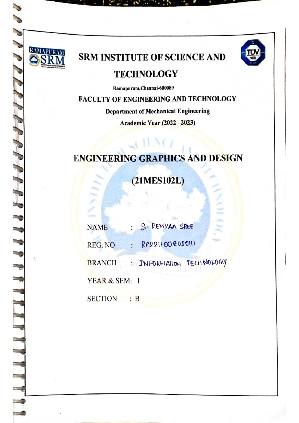 Eg record 240307 113521 - Engineering Graphics - Studocu