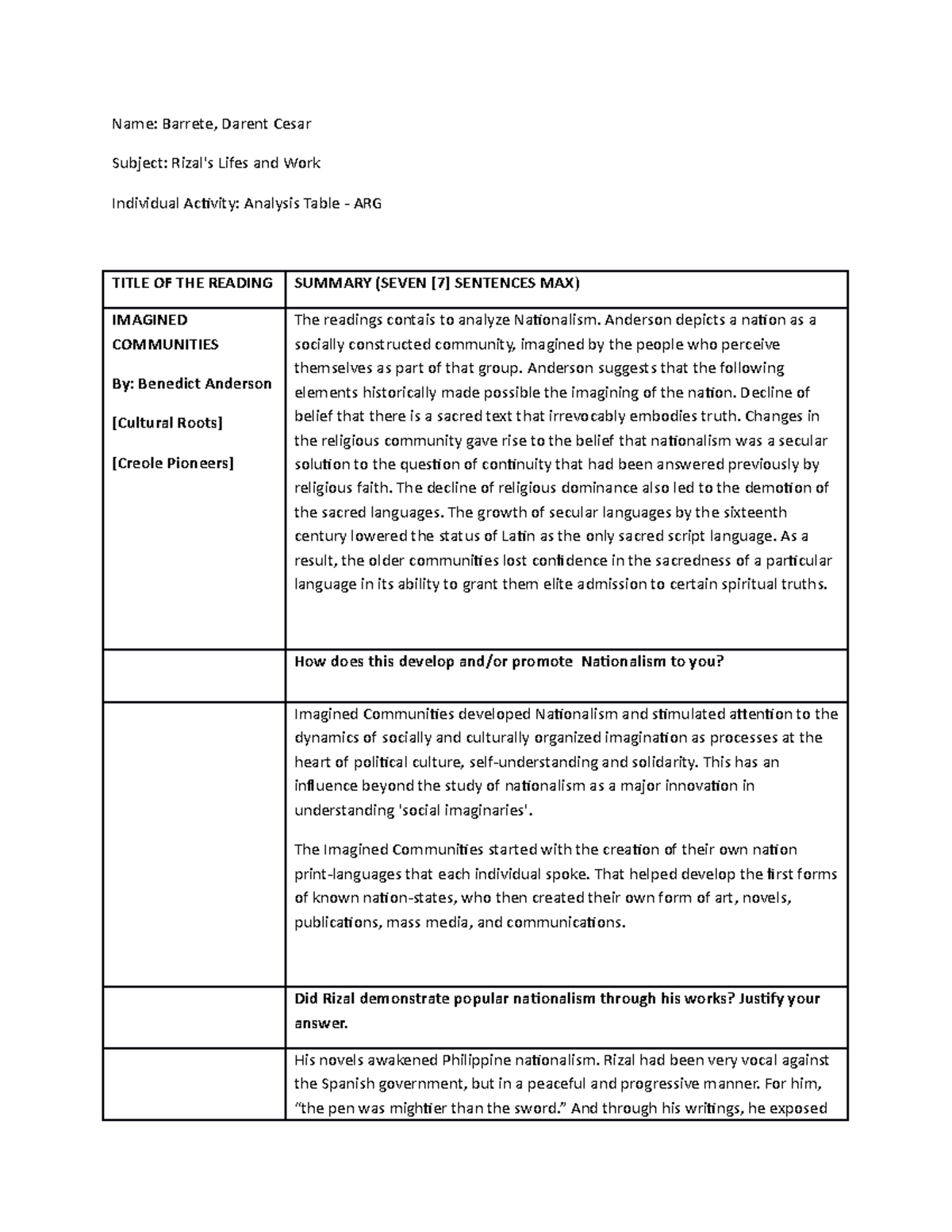 02 Individual Activity Barrete - Name: Barrete, Darent Cesar Subject ...