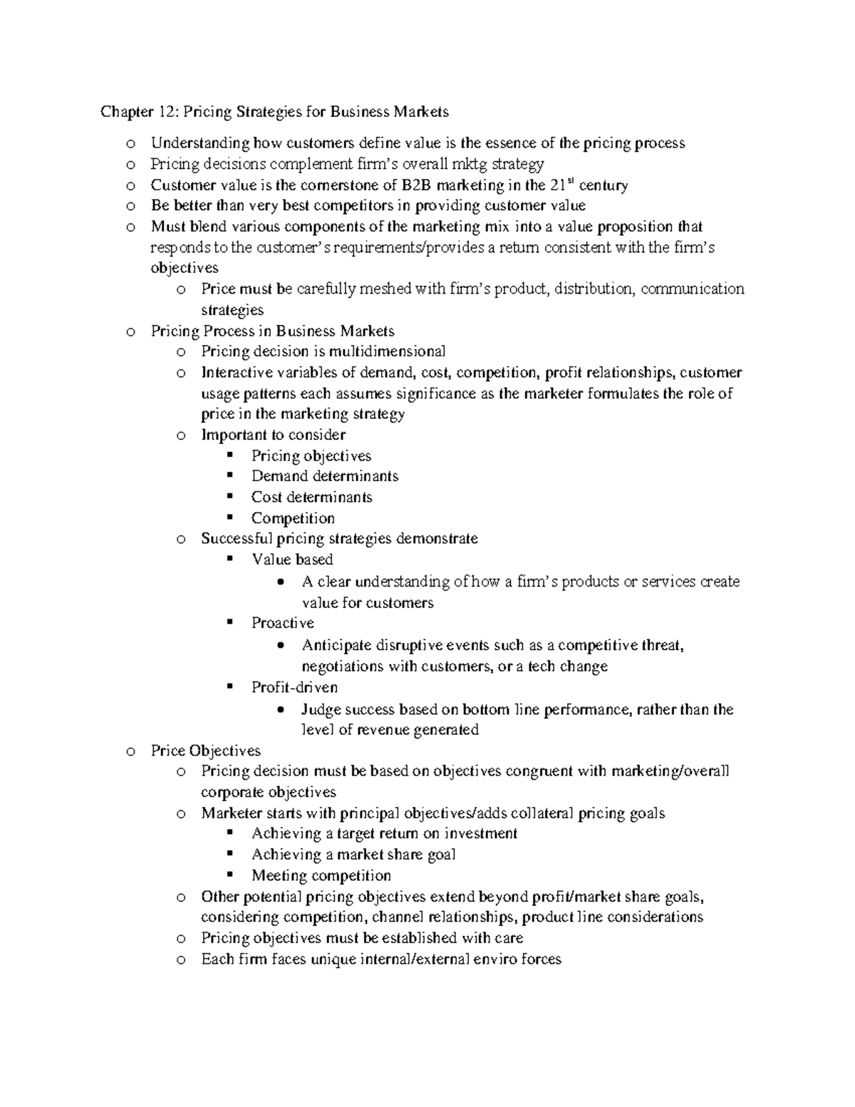 Chapter 12- MKTG 336 - Chapter 12: Pricing Strategies for Business ...