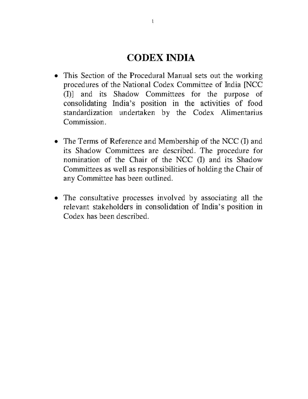 Codex India - ............... - CODEX INDIA This Section of the ...