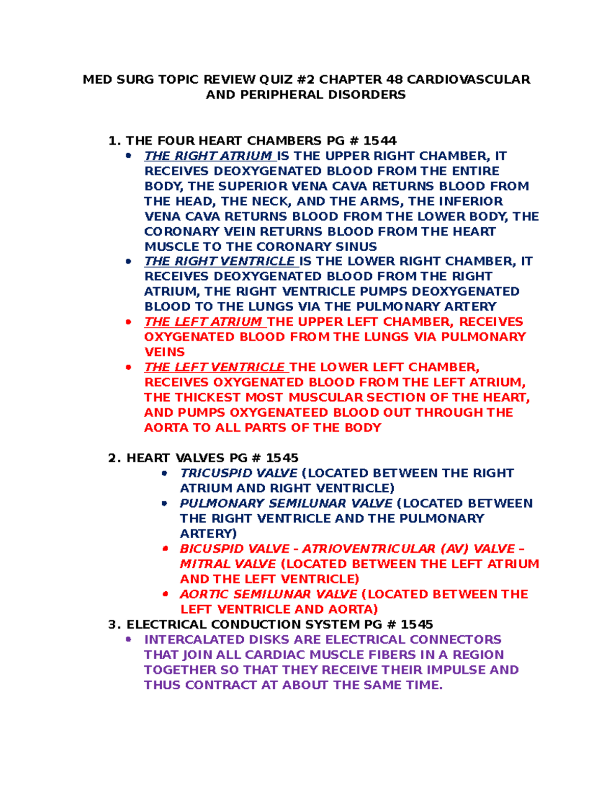 MED SURG Topic Review QUIZ - MED SURG TOPIC REVIEW QUIZ #2 CHAPTER 48 ...