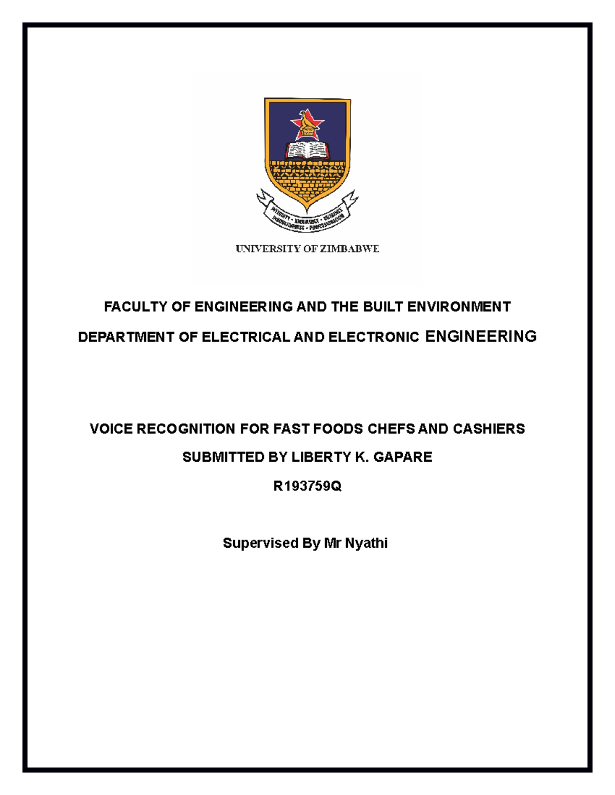 Proposal template - FACULTY OF ENGINEERING AND THE BUILT ENVIRONMENT ...