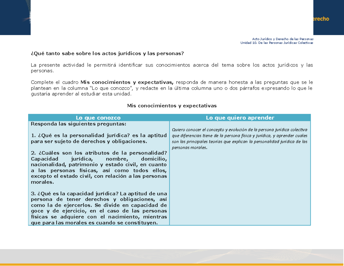 Act1u10 aj - El alumnado comprenderá la Teoría Integral del Acto ...