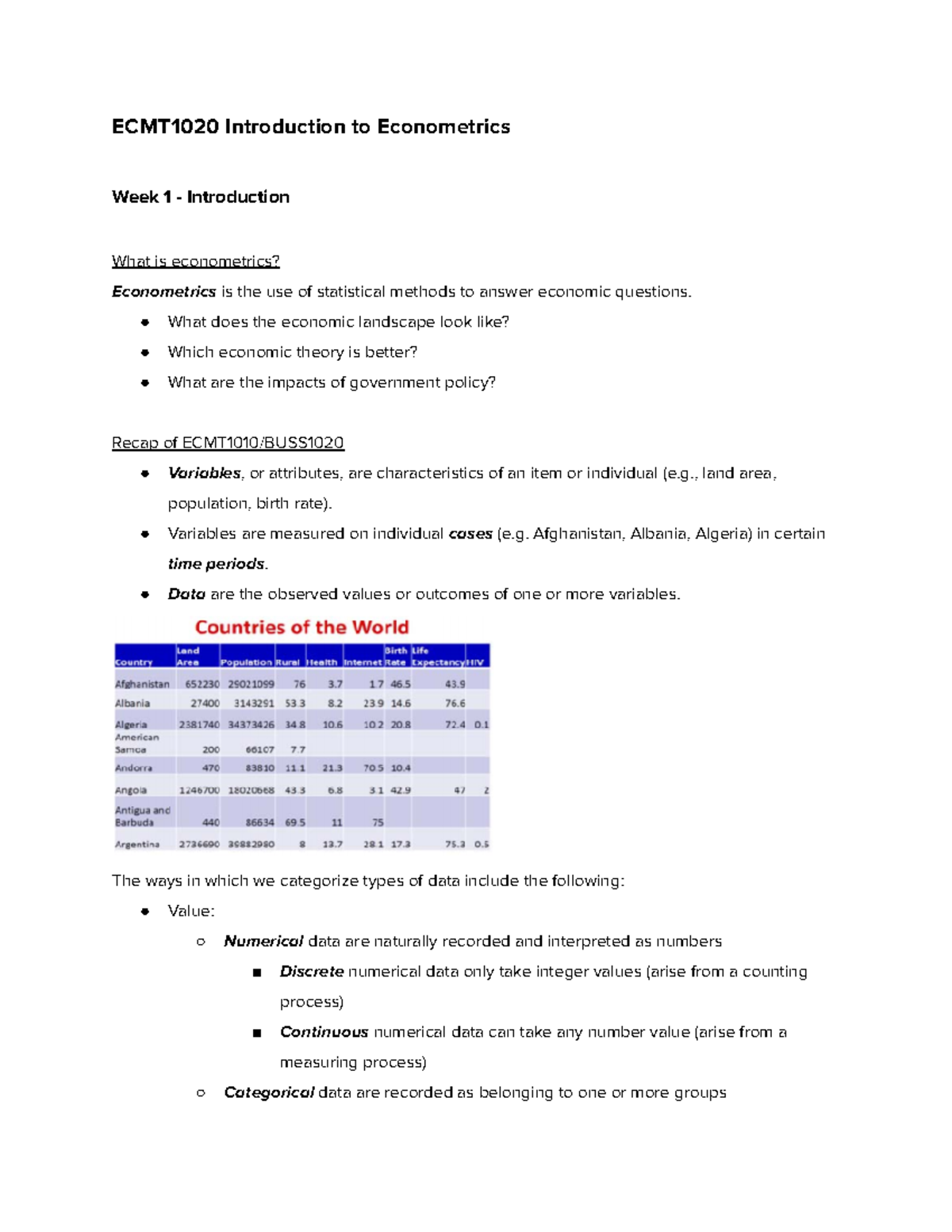 High distinction ecmt1020 introduction to econometrics - ECMT1020 Introduction to Econometrics ...