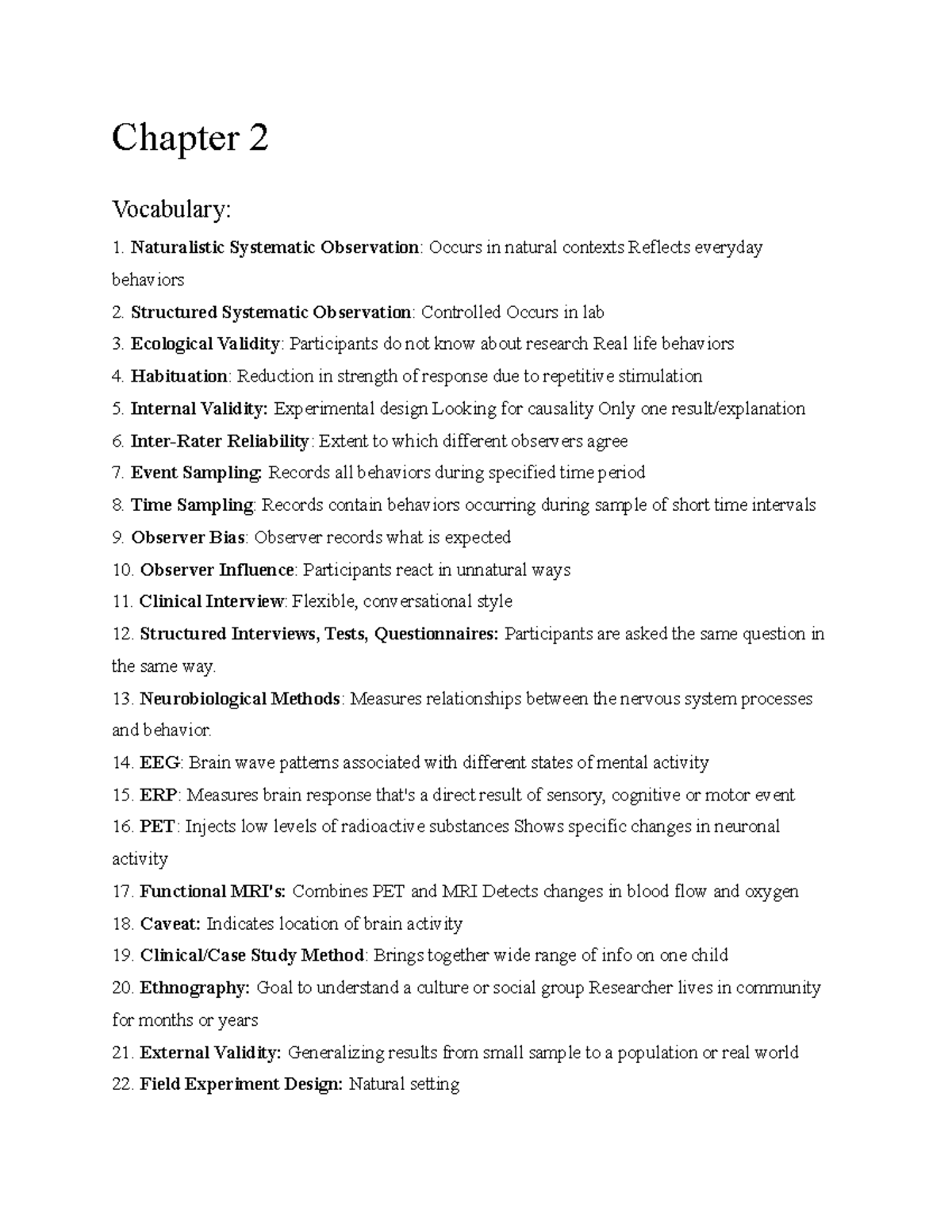 Chapter 2 vocabulary - Chapter 2 Vocabulary: Naturalistic Systematic ...