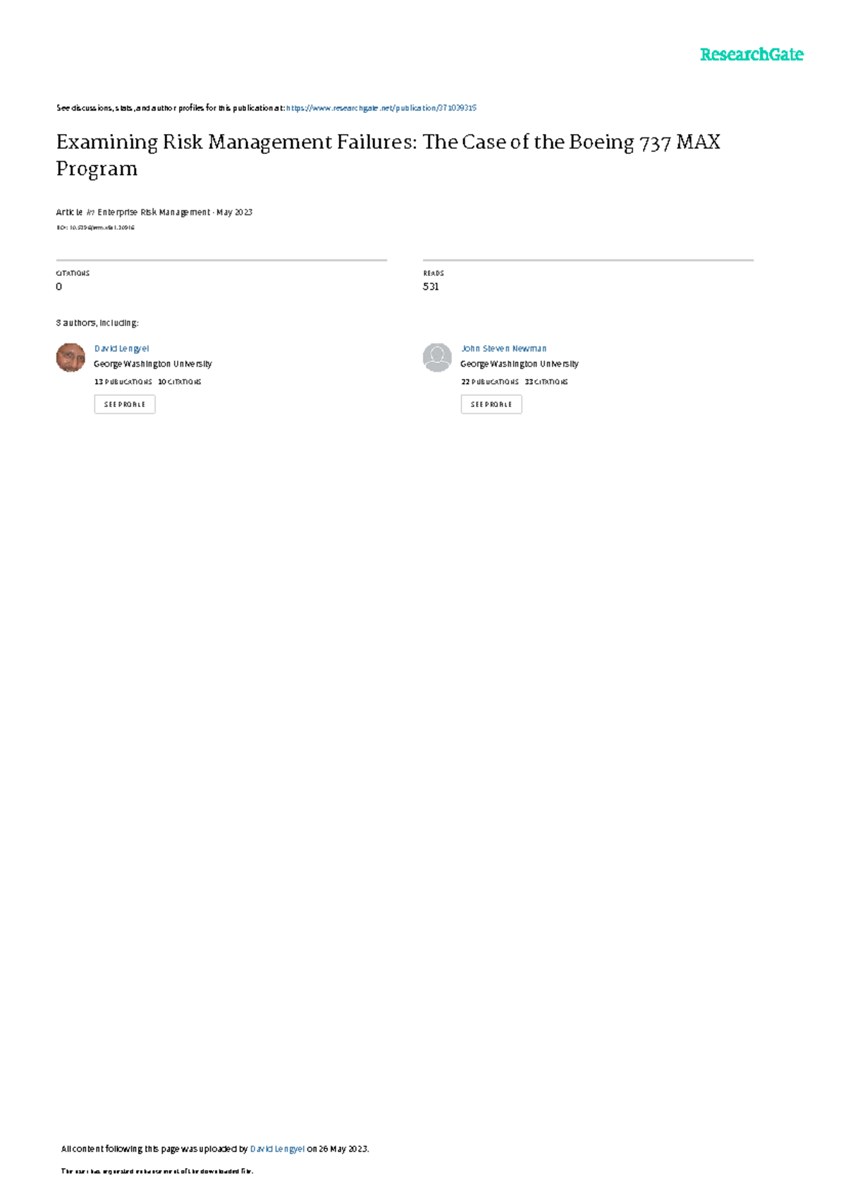 Examining Risk Management Failures-The Caseofthe Boeing 737MAXProgram ...