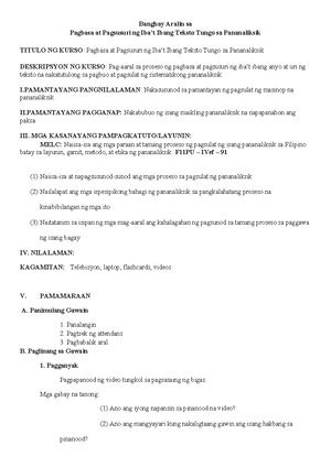 2Q-summative - Mahabang Pagsusulit sa Pagbasa at Pagsusuri ng Iba’t ...