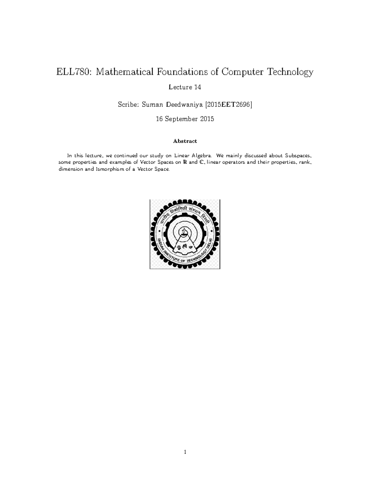 2015 0916 2 - Mathematical Foundations of Computer Technology - ELL780 ...