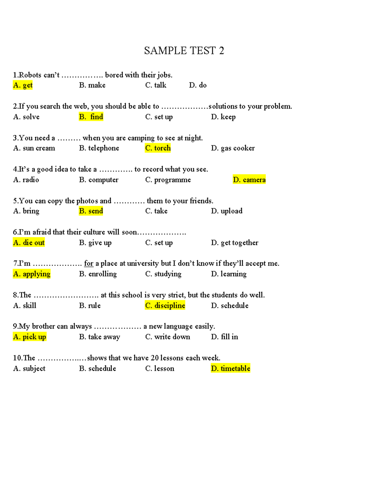 Sample Midterm test Hp 2 lần 2 - SAMPLE TEST 2 1 can’t ...