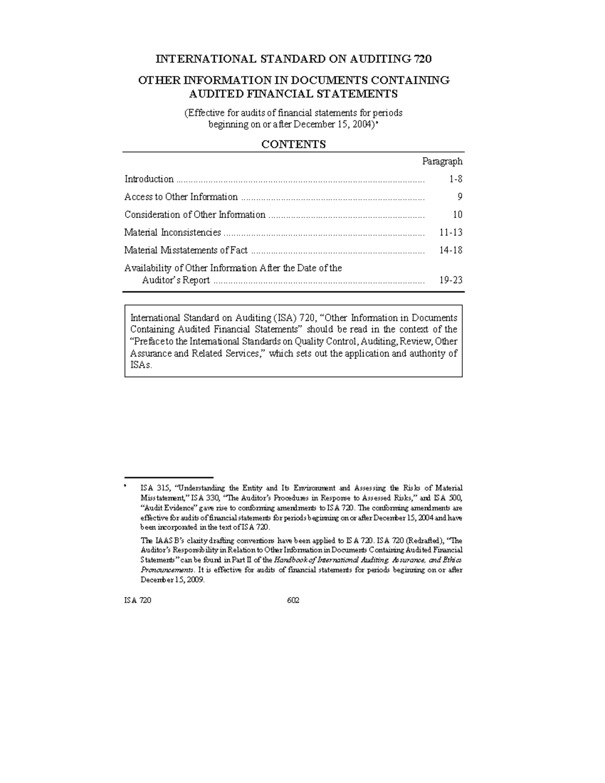 2008 Auditing Handbook A210 ISA 720 - INTERNATIONAL STANDARD ON ...