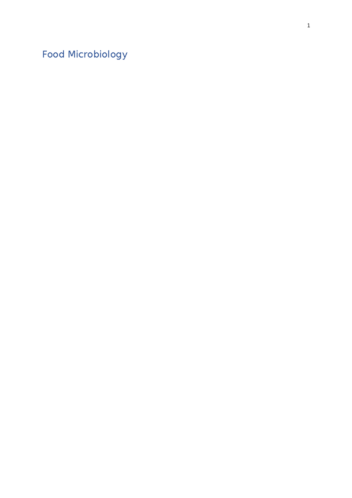 Food Microbiology Notes FHM20306 - Food Microbiology Spoilage ...