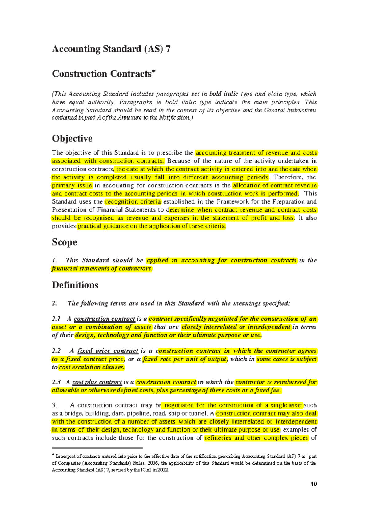 AS 7 Construction Contracts - 100 AS 7 (revised 2002) Accounting ...