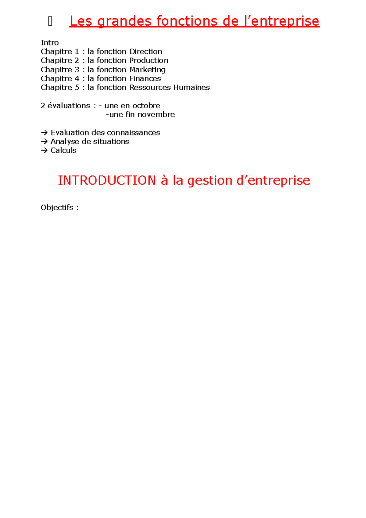 Les grandes fonctions de l’entreprise - Les grandes fonctions de l’entreprise Intro Chapitre ...
