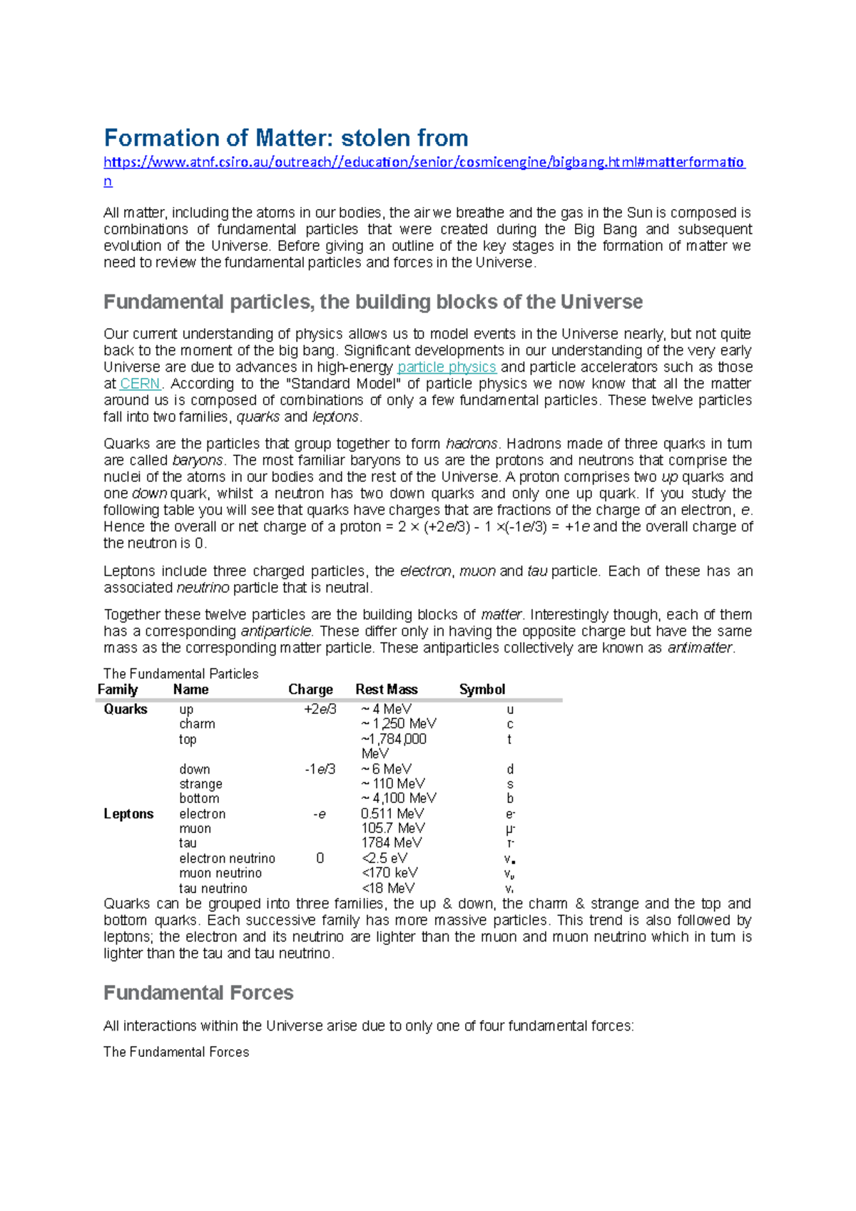 Formation of Matter - csiro/outreach//education/senior/cosmicengine ...