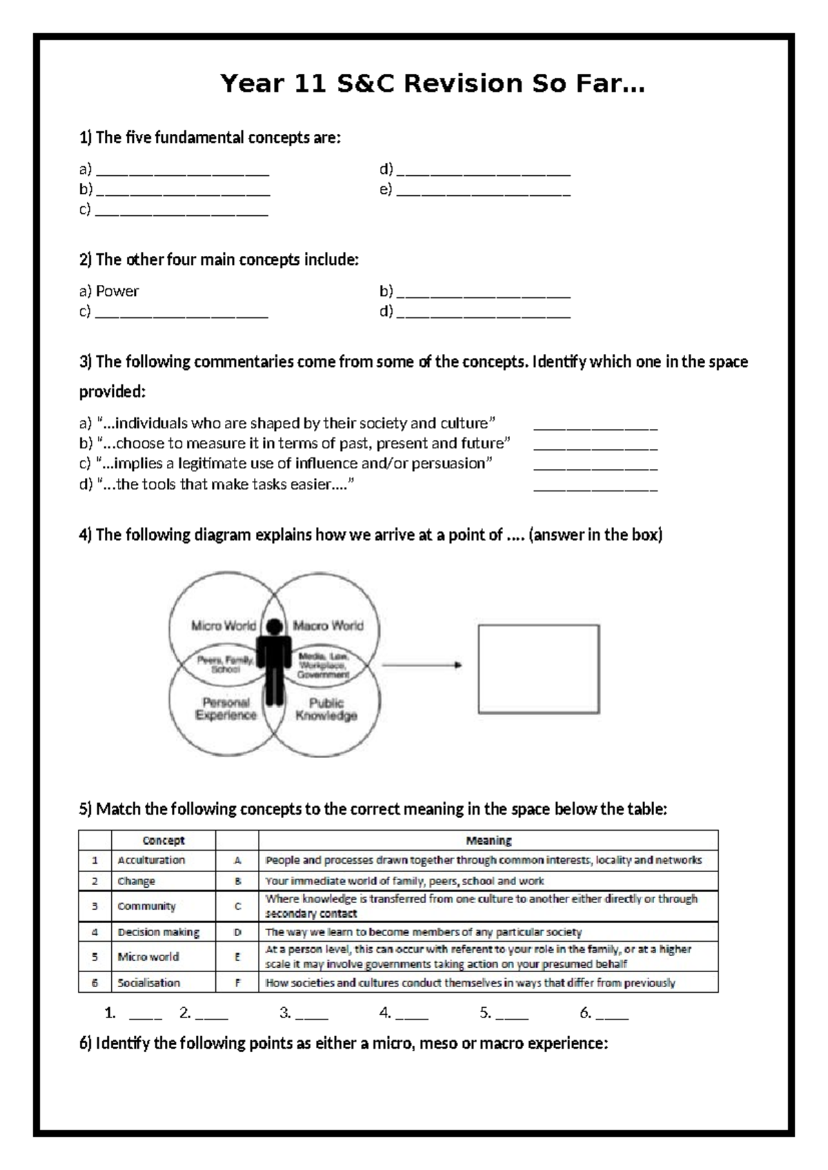 Year 11 revision - rote learning doc - Year 11 S&C Revision So Far ...
