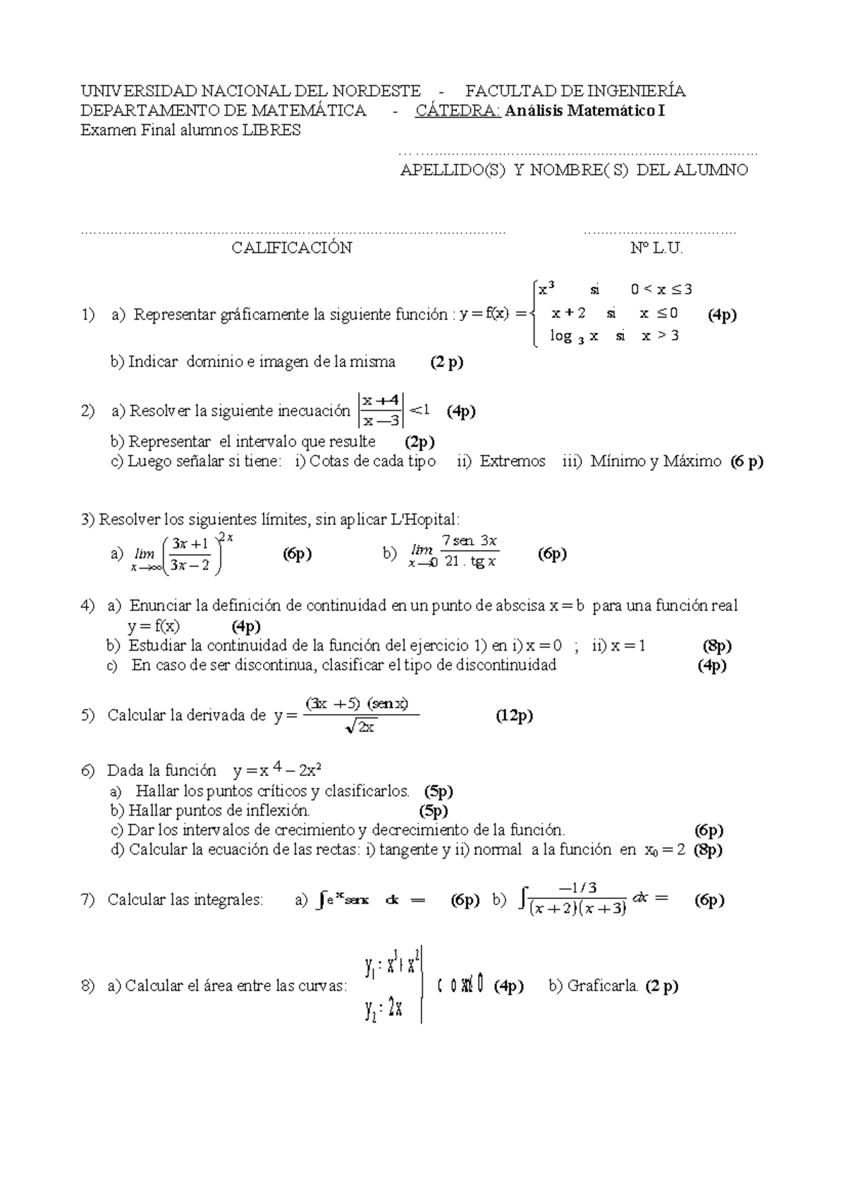 Analisis 1libre - csacsa - UNIVERSIDAD NACIONAL DEL NORDESTE - FACULTAD ...