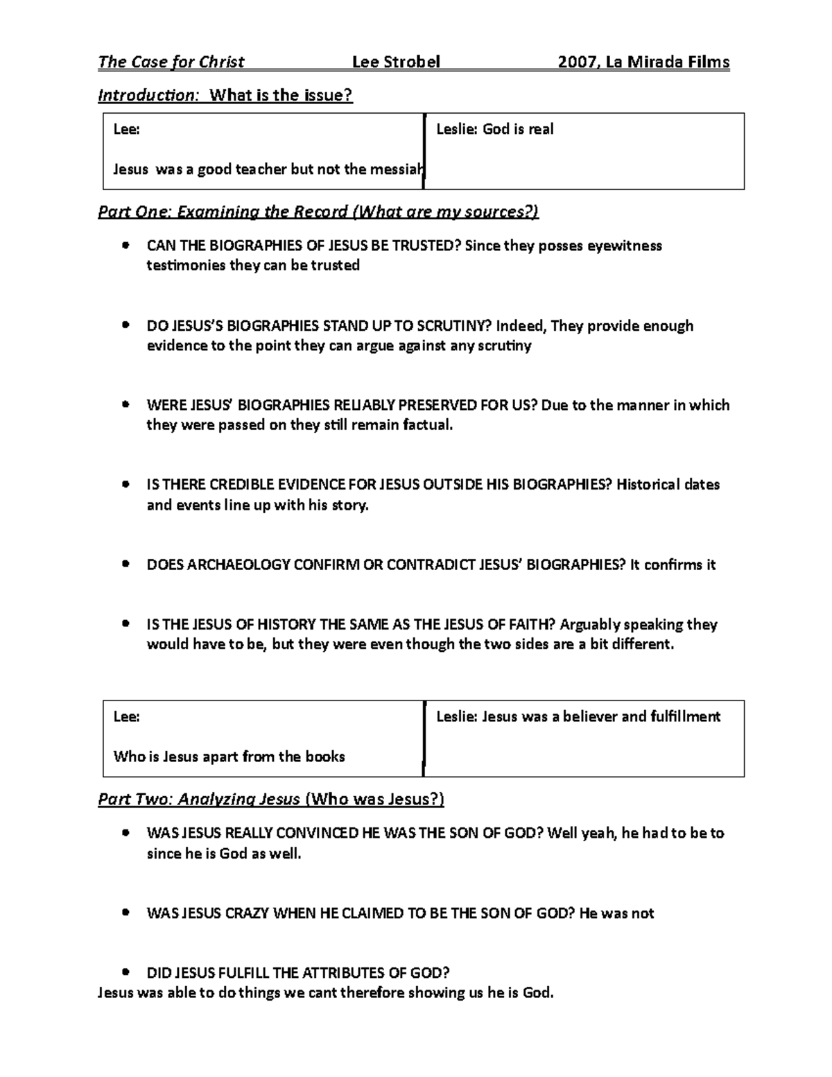 06.The Case for Christ Worksheet AKB 12 4 20 - The Case for Christ Lee ...
