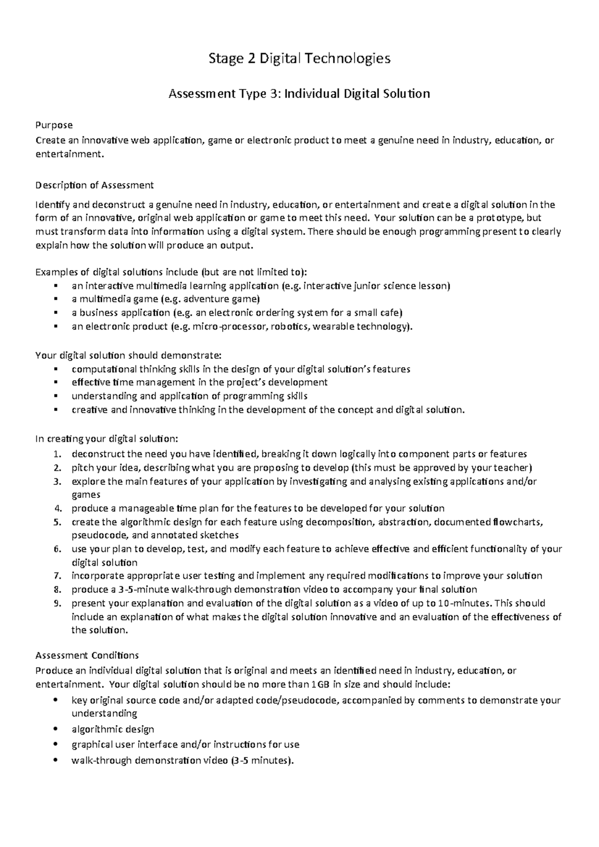 What - you make a what - Stage 2 Digital Technologies Assessment Type 3 ...