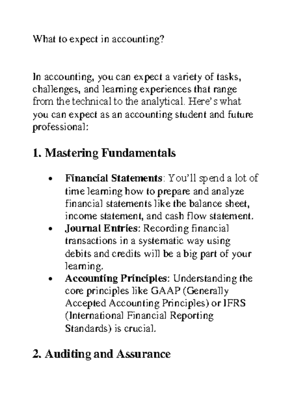 What to expect in accounting - Here’s what you can expect as an ...