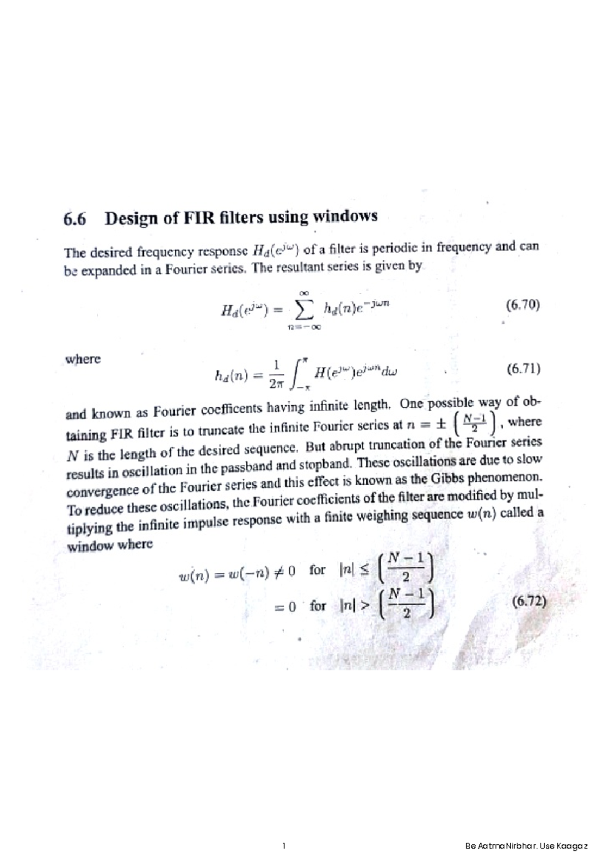 Fir-filter in Digital Signal Processing - Electronics and communication engineering - Studocu