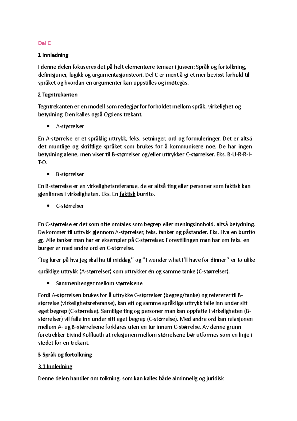 Exfac - Oppsumering DEL 25 - Del C 1 Innledning I denne delen fokuseres det på helt elementære ...