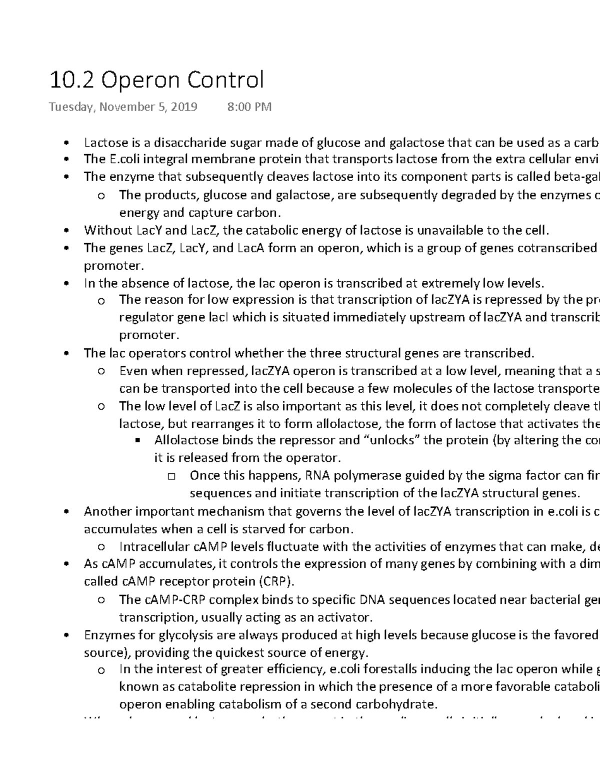 10.2 Operon Control - chapter 10.2 of textbook - Warning: TT: undefined function: 32 Warning: TT ...