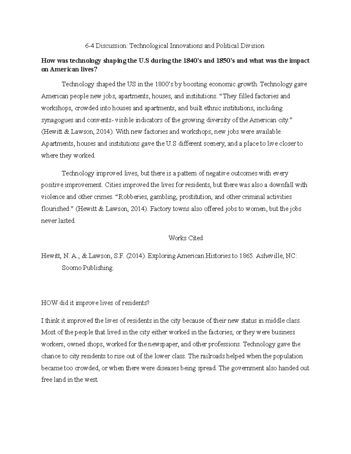 6-4 Discussion Technological Innovations and Political Division ...