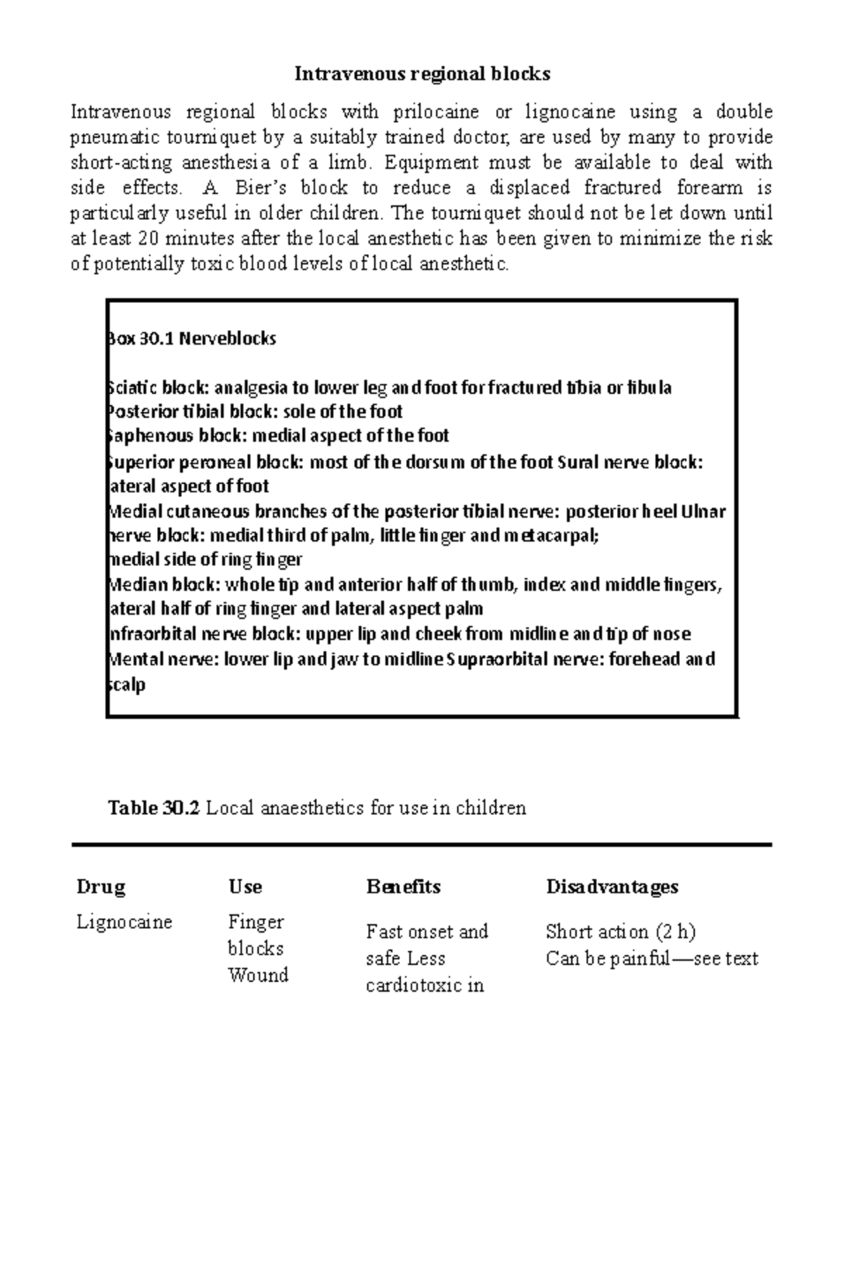 Intravenous regional blocks - Box 30 Nerveblocks Sciatic block ...