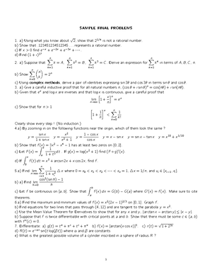 20A Problem Set 1: Numbers, Summation, And Induction - 20A PROBLEM SET ...