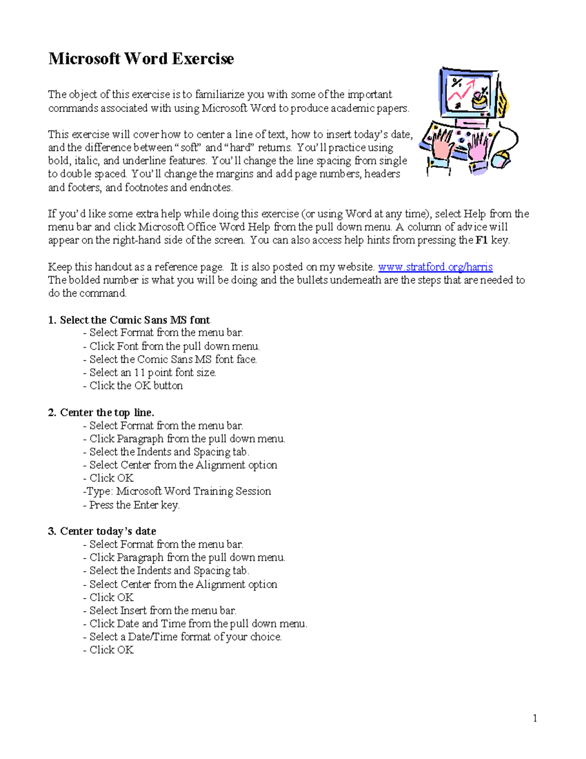 Microsoft Word - Microsoft Word Exercise - Microsoft Word Exercise The ...