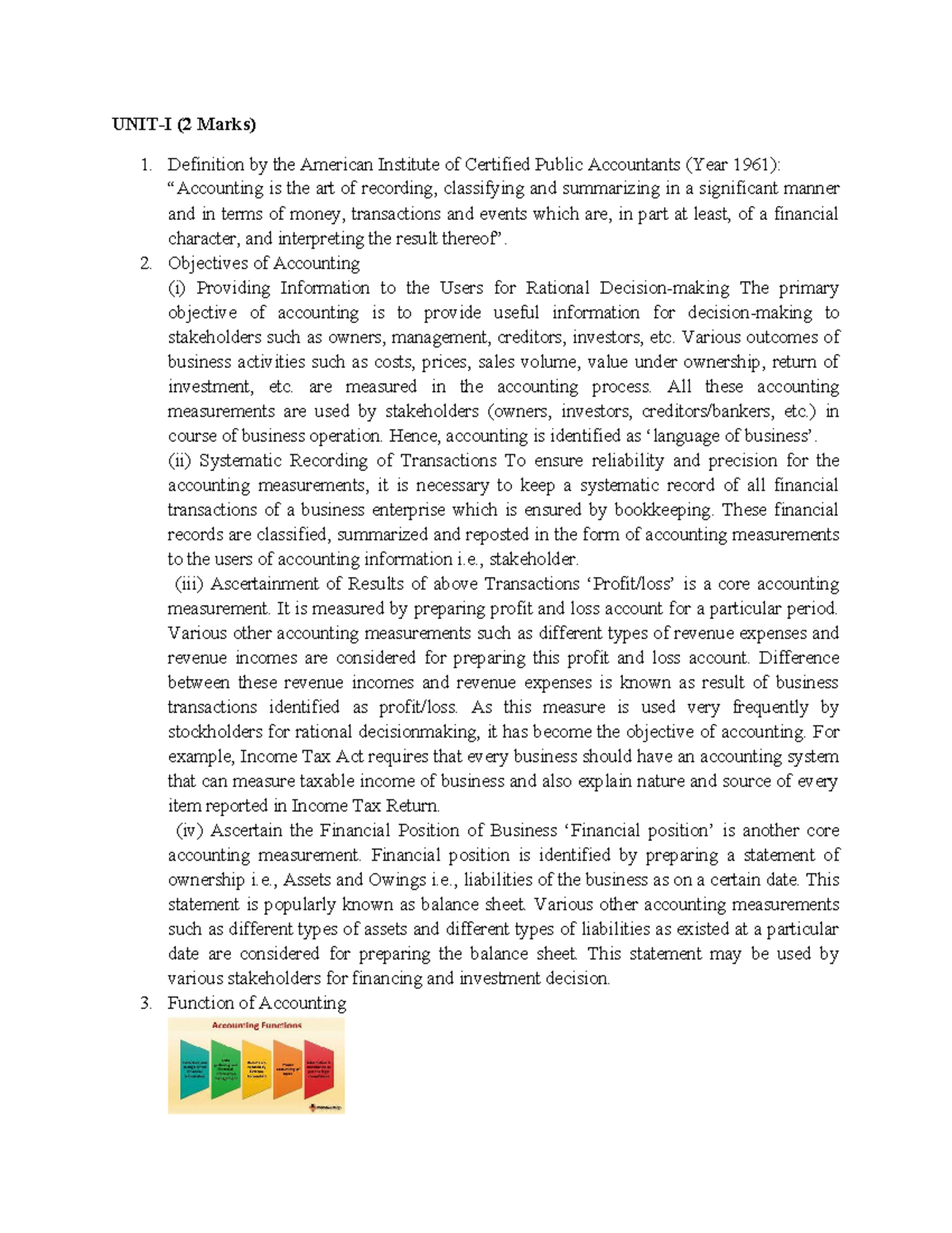 MCA-Question Bank all Units - UNIT-I (2 Marks) 1. Definition by the ...