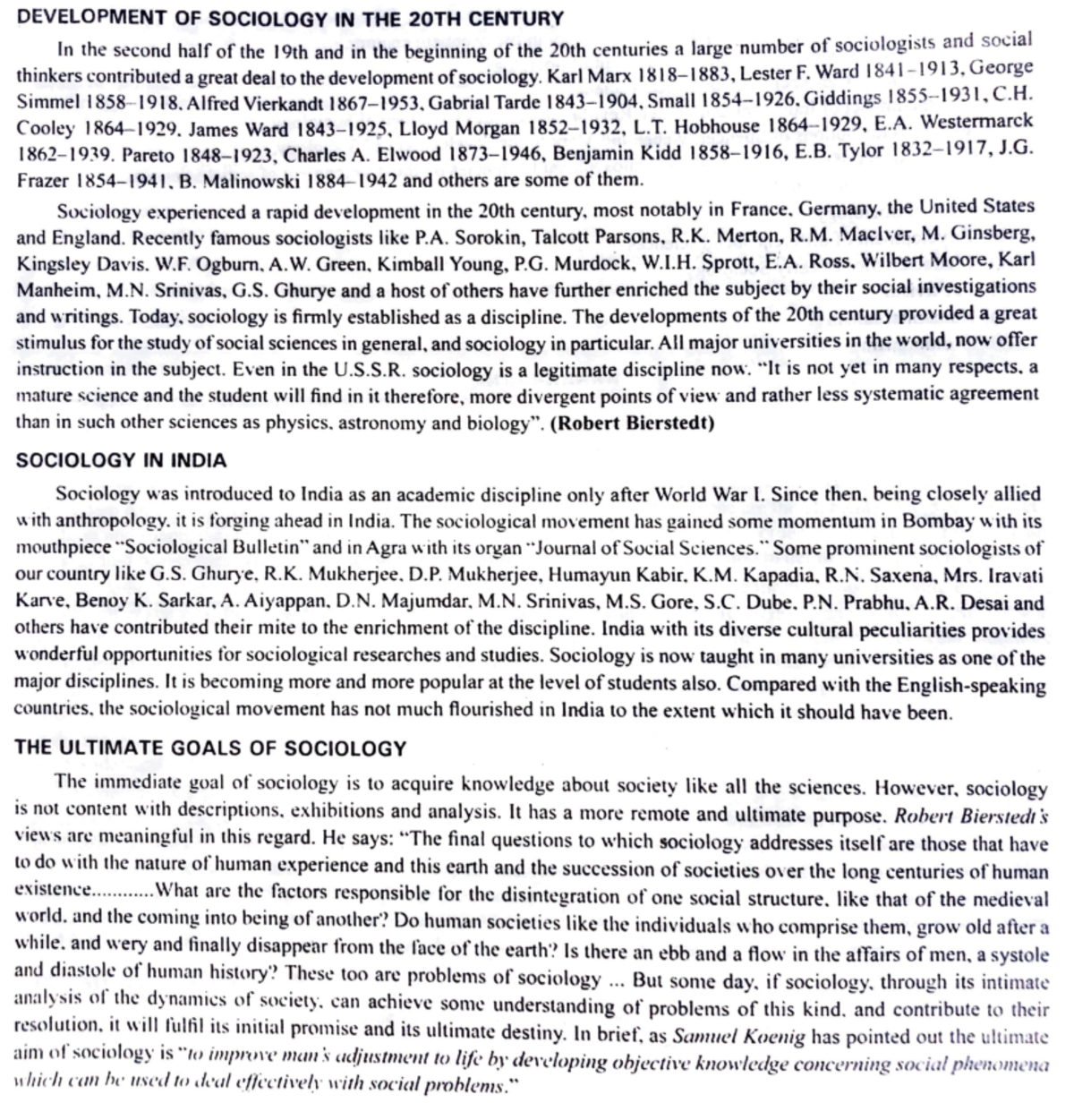 Development of sociology in the 20th Century - DEVELOPMENT OF SOCIOLOGY ...