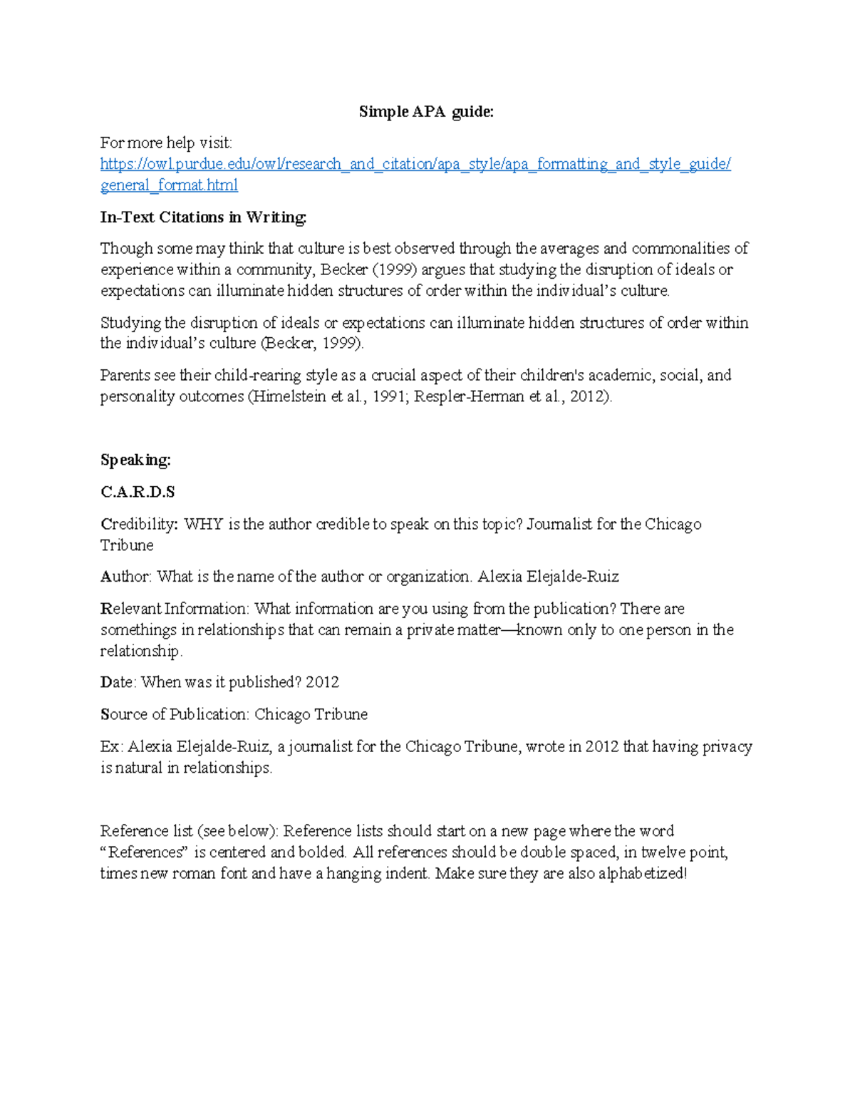 APA Example - nadsnengjnrgheb - Simple APA guide: For more help visit ...