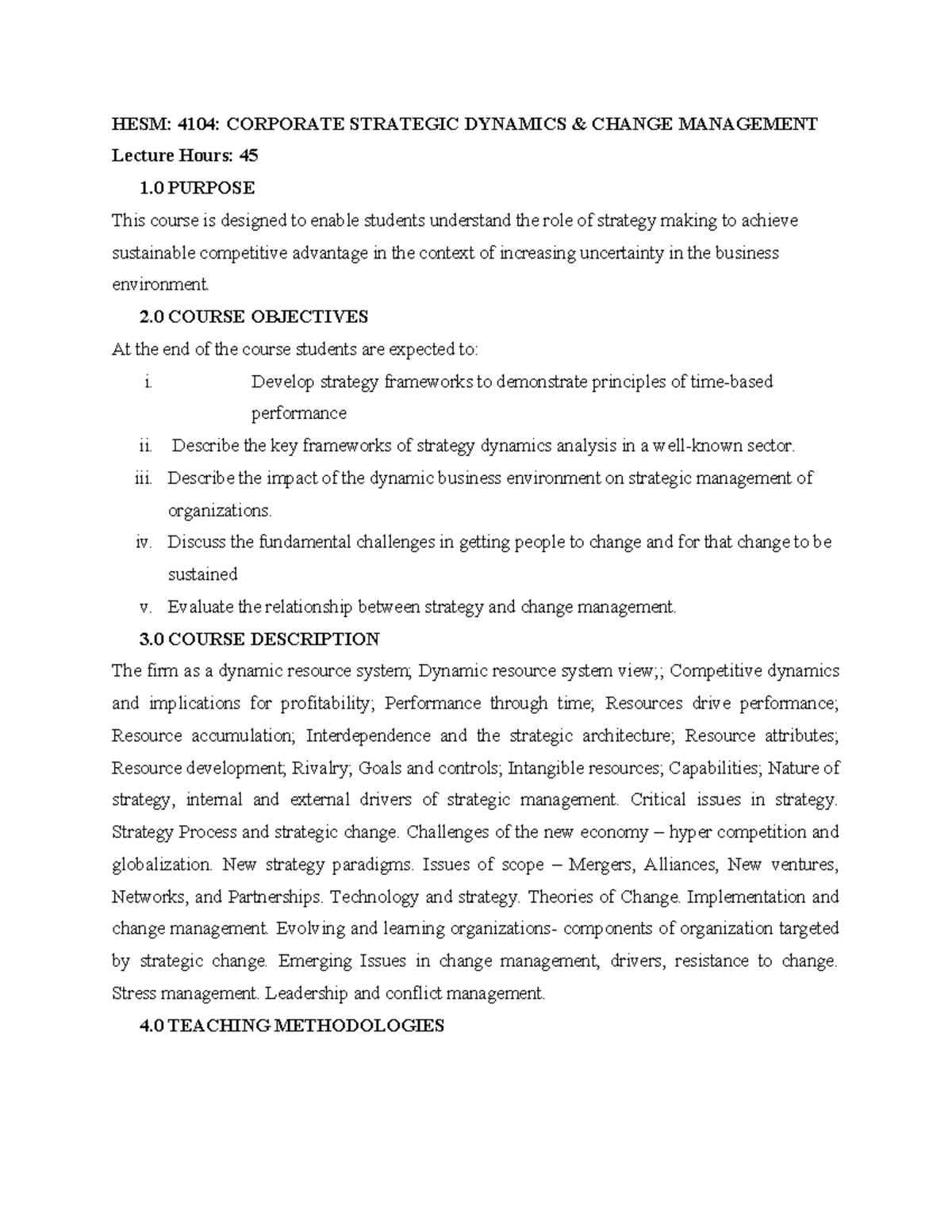 Course Outline - Summary Diploma in Business Administration - HESM ...