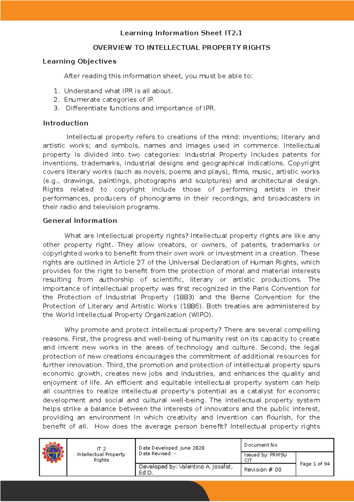 IT 2 Instructional Manual Content - Learning Information Sheet IT2 ...