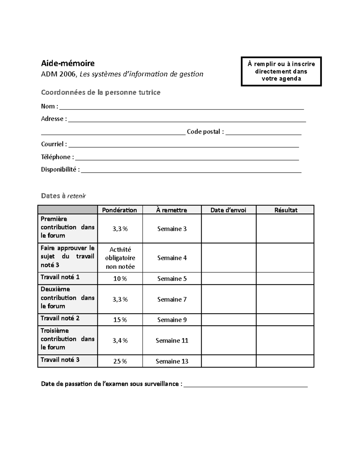 Adm 2006 aide memoire - aide mémoire - Aide-mémoire ADM 2006, Les systèmes d’information de ...