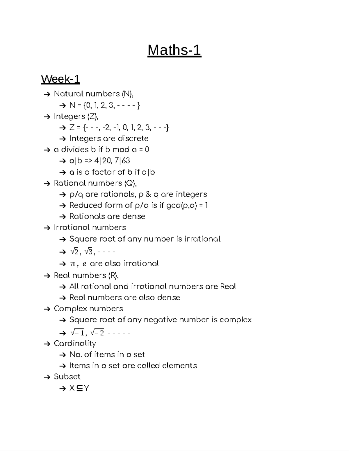 Maths all Week Summary - good for fast revision - Maths- Week- Natural ...