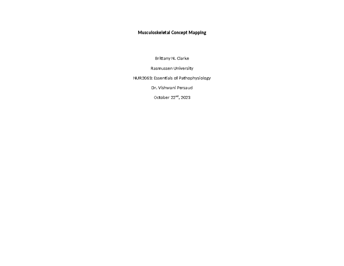 Musculoskeletal concept map - Musculoskeletal Concept Mapping Brittany ...