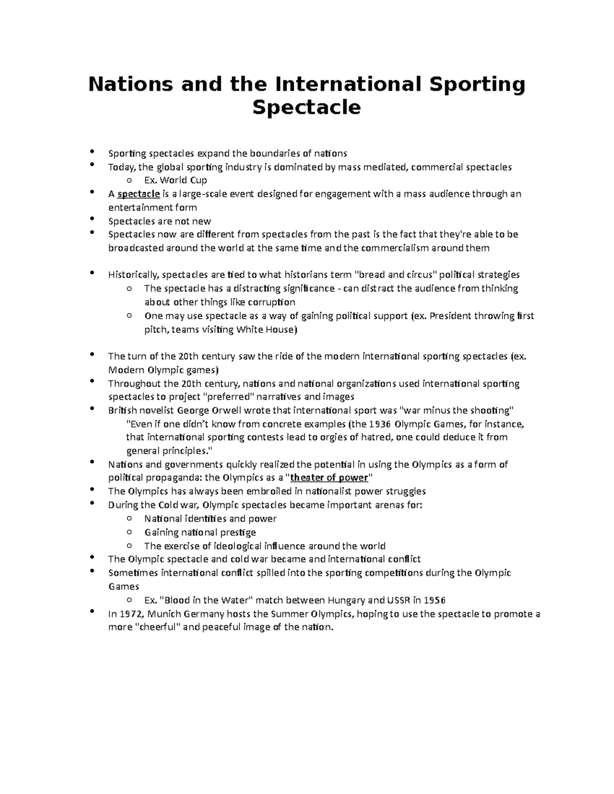 Nations and the International Sporting Spectacle - World Cup A ...