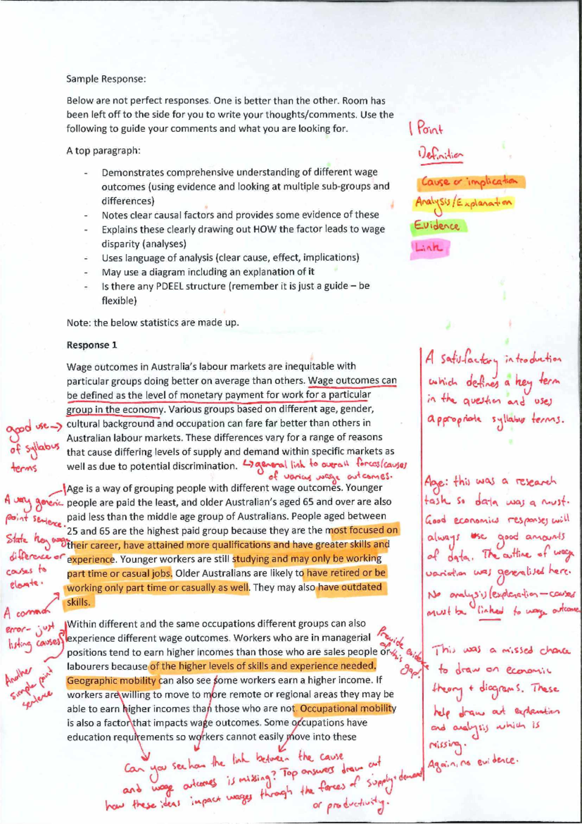 11 Eco Annotated Example responses - Sample Response: Below are not ...