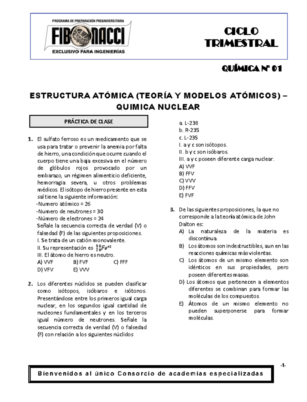 QUIM. (01) ESTRUCTURA ATÓMICA -QUIMICA NUCLEAR_050124-F.pdf - 1 ...