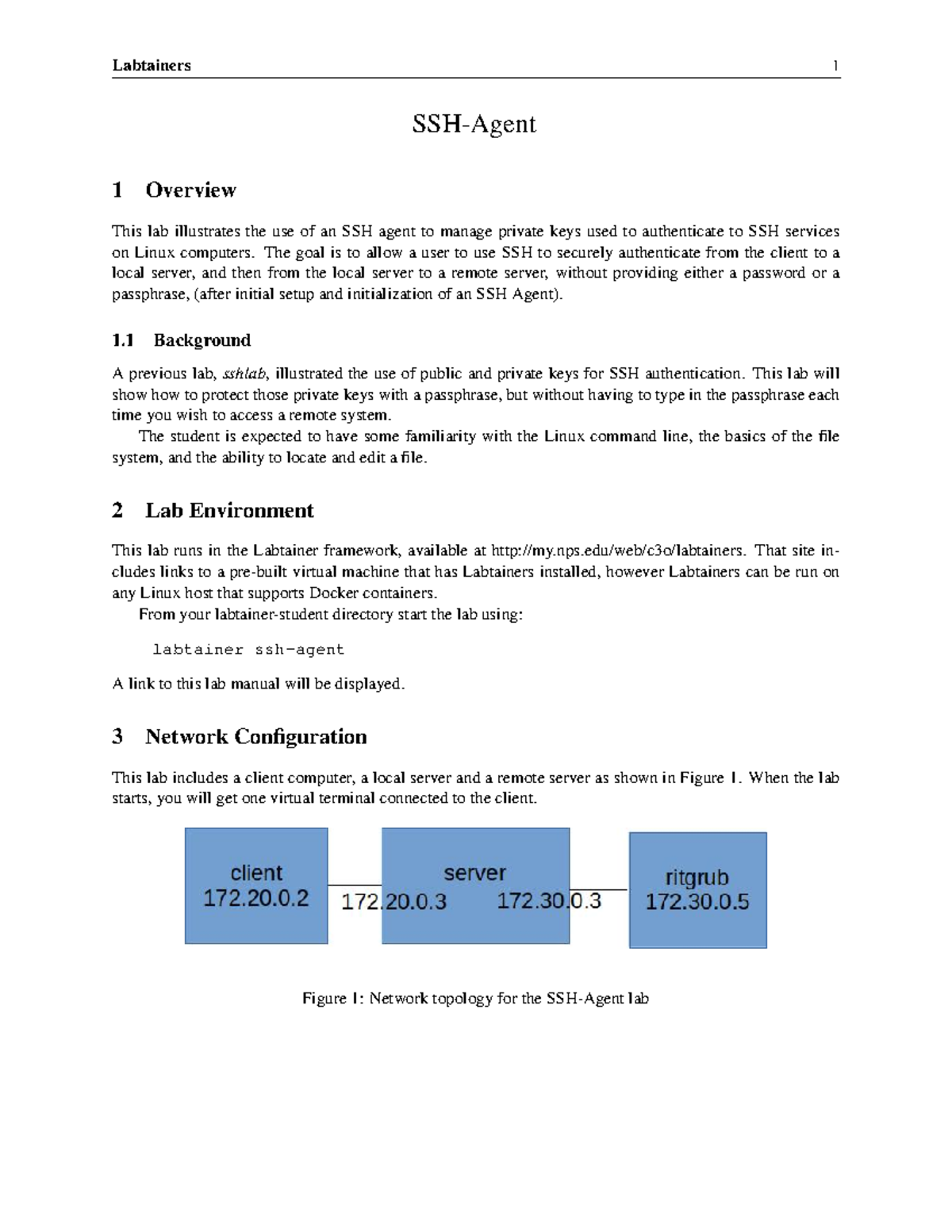 Ssh-agent - ádasdasdadadadasdasdasd - Labtainers 1 SSH-Agent 1 Overview ...