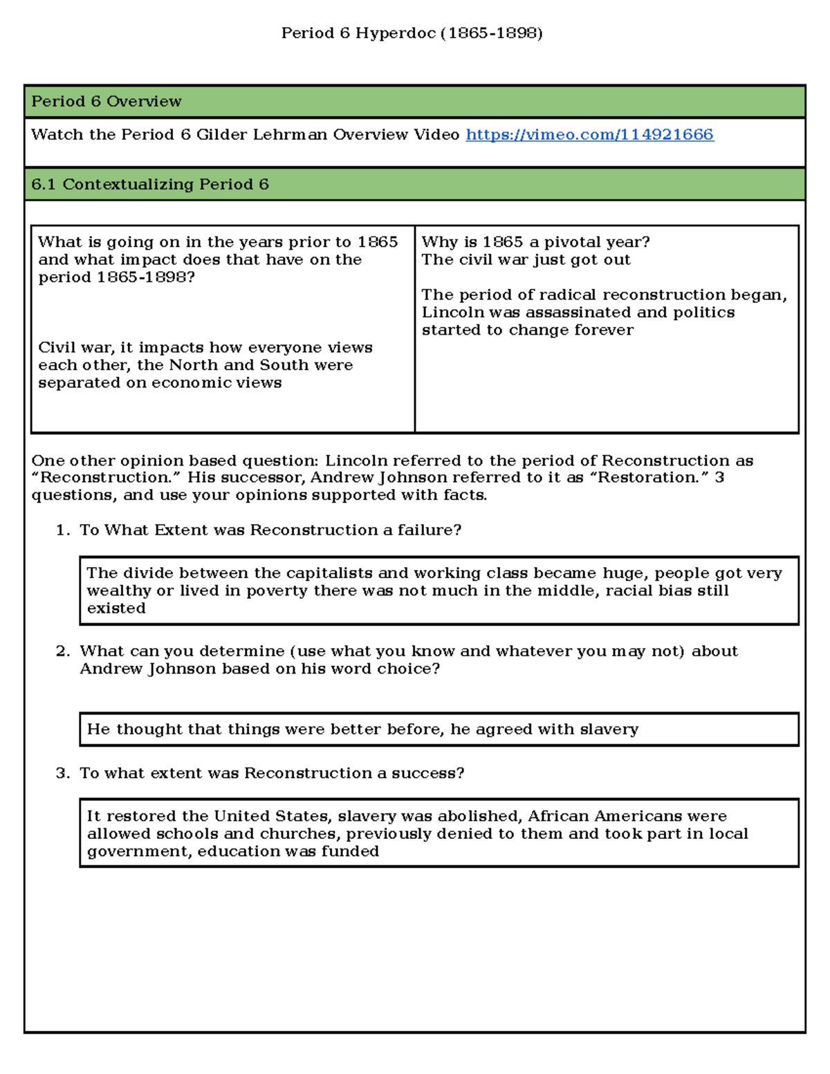 Period 6 Hyperdoc Overview and Westward Expansion - Studocu