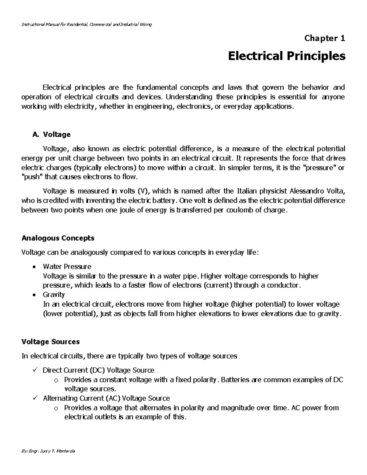 Instructional-Manual-C1 - Chapter 1 Electrical Principles Electrical ...
