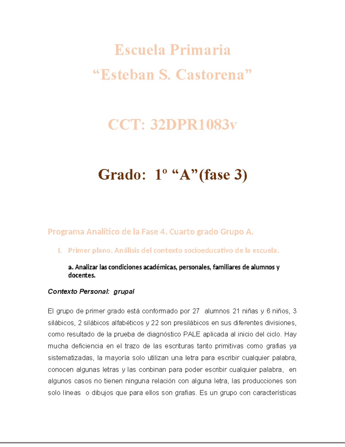 Programa Analítico Emiliano Zapata 3A abril - Escuela Primaria “Esteban ...