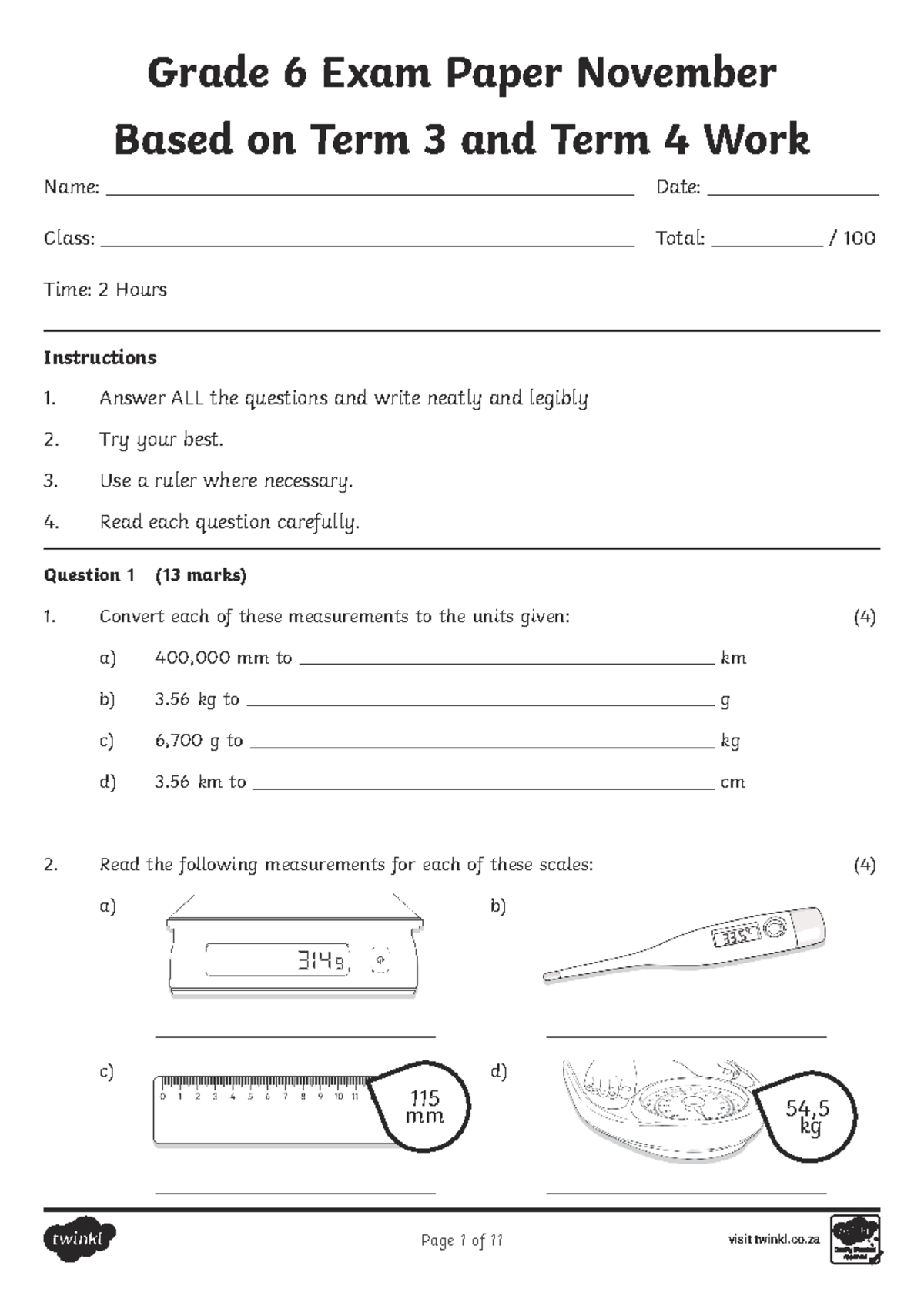 Za-m-1659888207-grade-6-maths-exam-paper-november ver 4 - Time: 2 Hours ...